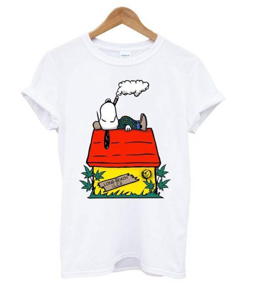 Snoop Dogg Snoopy Smoking T shirt - Lilycustom