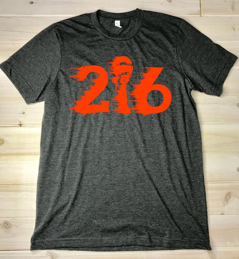 216 Cleveland Football Area Code Two One Six Ohio Grit Tees T Shirt SN