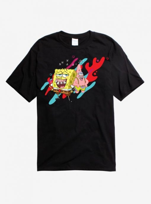 SpongeBob and Patrick Teeth Blk T-Shirt